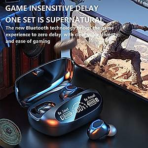 Ke1Clo Sports Bluetooth Wireless Earbuds with LED Power Display, 8H Playback in-Ear Earbuds with Mic, HiFi Stereo, Magnetic Charging, Suitable for Commute, Work