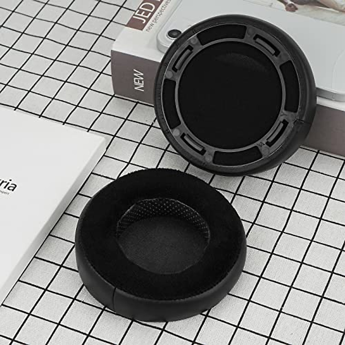 Geekria Comfort HybridVelour Replacement Ear Pads for Hifiman HE400SE HE400 HE400I HE400S HE560 560I HE500 300 HE350 Headphones Ear Cushions, Headset Earpads, Ear Cups Cover Repair Parts (Black)