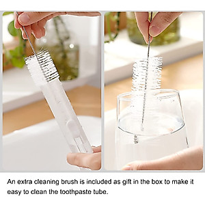 FSEN Portable Travel Toothbrush， 3 in 1 with Travel Case and Extra Soft Bristles and Built-in Refillable Toothpaste Tube kit,Camping Travel Essential Accessories