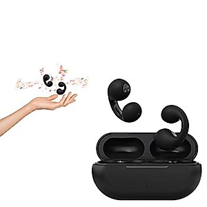 PANGEGE Wireless Ear Clip Bone Conduction Headphones - 2023 New Mini Bone Conduction Headphones, Open Ear Headphones Wireless Bluetooth for Running Sports Earring Earphone (Black)