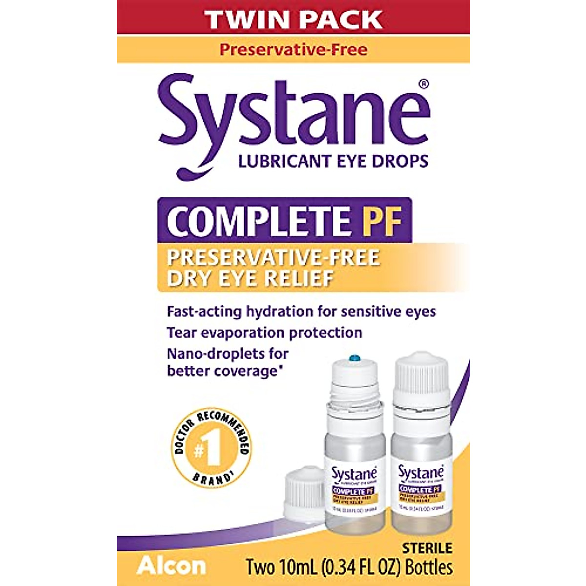 Systane COMPLETE PF Multi-Dose Preservative Free Dry Eye Drops 20ml(Pack of 2 – 10mL bottles)