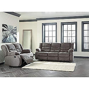 Signature Design by Ashley Tulen Modern Manual Pull Tab Reclining Sofa, Dark Gray