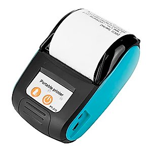 DAUERHAFT Thermal Printer, Wireless Portable Receipt Printer, Mini Bluetooth Thermal Bill Printer, 58mm 110-240V(Blue)