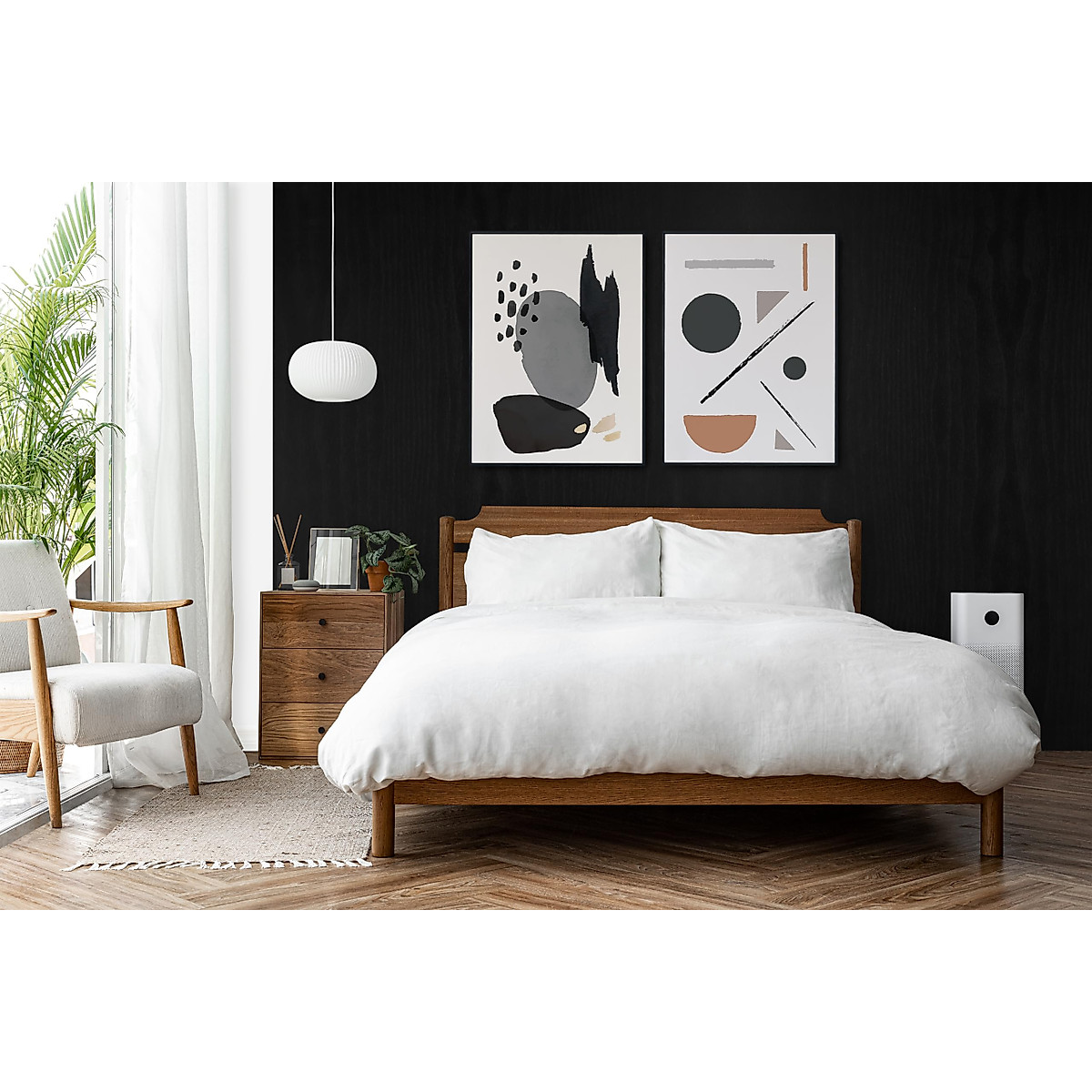 Oxdigi Black Wood Contact Paper - 23.6 x 196 Inches - Self-Adhesive, Removable and Waterproof - Ideal Peel and Stick Wallpaper for Cabinet, Countertop, Desktop, Rental Property, Kitchen