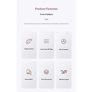 Luxury Sleep Goose Down Feather Pillow, Five-Star Hotel Goose Down Pillow, Cotton Neck Protection and Sleep aid Pillow core, 95% Goose Down content, 1 Pack