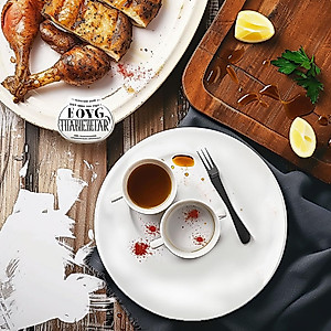 Ygmackin Amazon 8-Piece White Dinner Plates Set, Triple Layer Glass and Chip Resistant, Lightweight Round Plates,Dessert Plate, Dinnerware Set, Winter Frost White, 8.5 inches