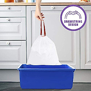 Alfapet cat Litter Box Liners Extra Large-1 Box- Heavy Duty 2 mil Thick Plastic, Clever Drawstring Liner for Easy Disposal- Flat Bottom for Easy, Secure Placement in Kitty Pan-Disposable
