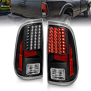 AmeriLite for 08-16 Ford F250 F350 F450 Super Duty Pickup Truck Black LED Replacement Brake Lamps Taillights Set - Passenger and Driver Side