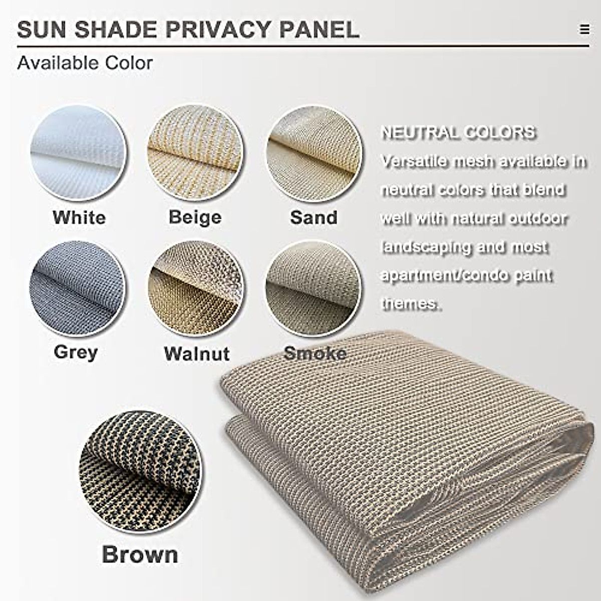 Alion Home Sun Shade Privacy Panel with Grommets and Hems on 4 Sides for Patio, Awning, Window, Pergola or Gazebo - Mocha Brown (12' x 12')