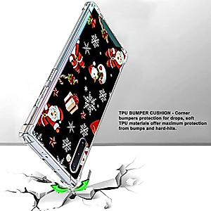Edaobibuxk Fit for Samsung Galaxy Note 10 Phone Case Santa Snowman Gift Transparent Framework Case TPU Slim Bumper Clear Case
