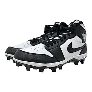 Nike Men's Jordan 1 Mid Td Soccer Cleats, White Black Black, 12