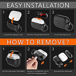 HALLEAST Compatible AirPods Pro 2 Case 2022, Alloy Metal Cover Hard Protective Skin with Keychain Clip for AirPods Pro 2/ Pro, Front LED Visible, NOT Support Wireless Charging, Silver