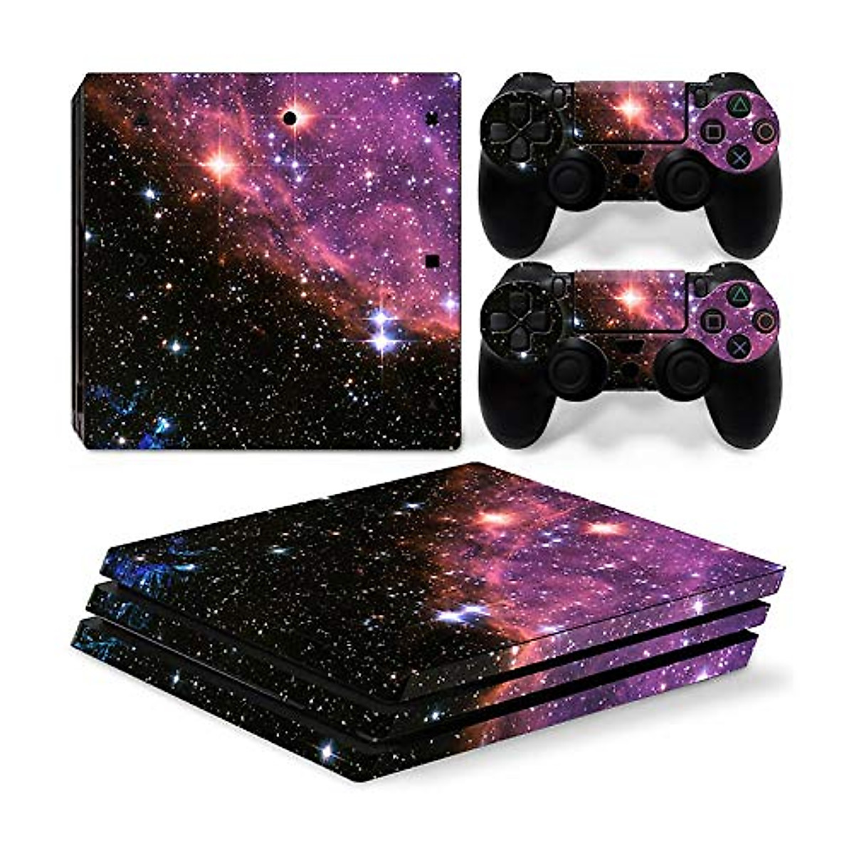 Mcbazel Vinyl Decal Protective Skin Cover Sticker for PS4 Pro Console & Controller - Galaxy