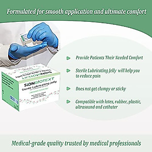 Water-Based Lubricant, Professional Lube in Single Packets for Hospitals and Clinics Use, Lubricating Jelly Smooth Consistency, Non-Staining, Sterile lube 144 Packs per Box (5g Each)