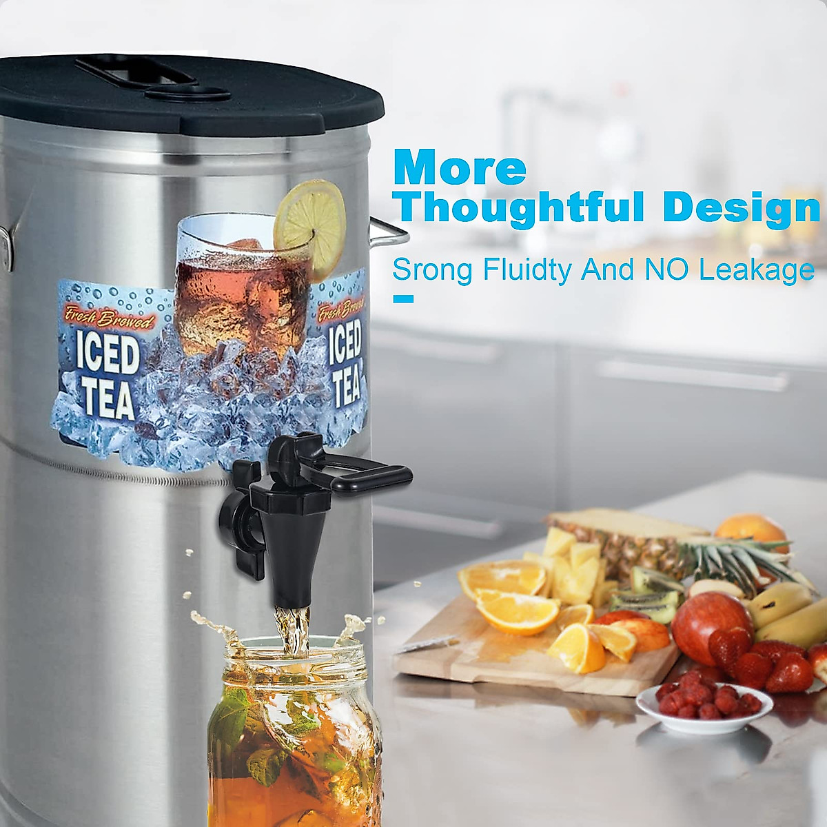 03260.0002 Replacement Faucet Kit for Ice Tea Dispenser, Water Dispenser Replacement Parts for Tea Urn, Tea Faucet Kit with 2 Wing Nut and 2 C-Ring (2Pack)