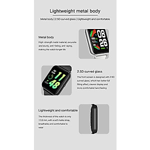 Baisnow Men's and Women's Smart Watches ， Health Smart Watch Capable of Monitoring Heart Rate， Sleep Monitoring, Step Counting, etc，Black