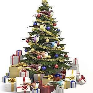 Takefuns 12 Pcs Artificial Foam Feather Bird, Mini Sparrow Birds Clip on Christmas Tree Ornaments, DIY Craft for Wedding Home Garden Party Decoration