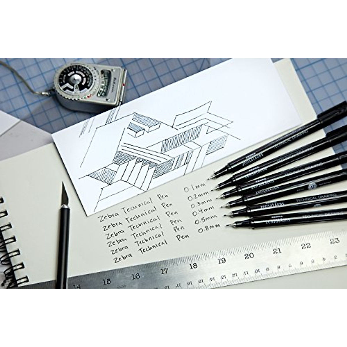 Zebra Pen Zensations Technical Pen, Assorted Point Sizes, Black Ink, 3-Count