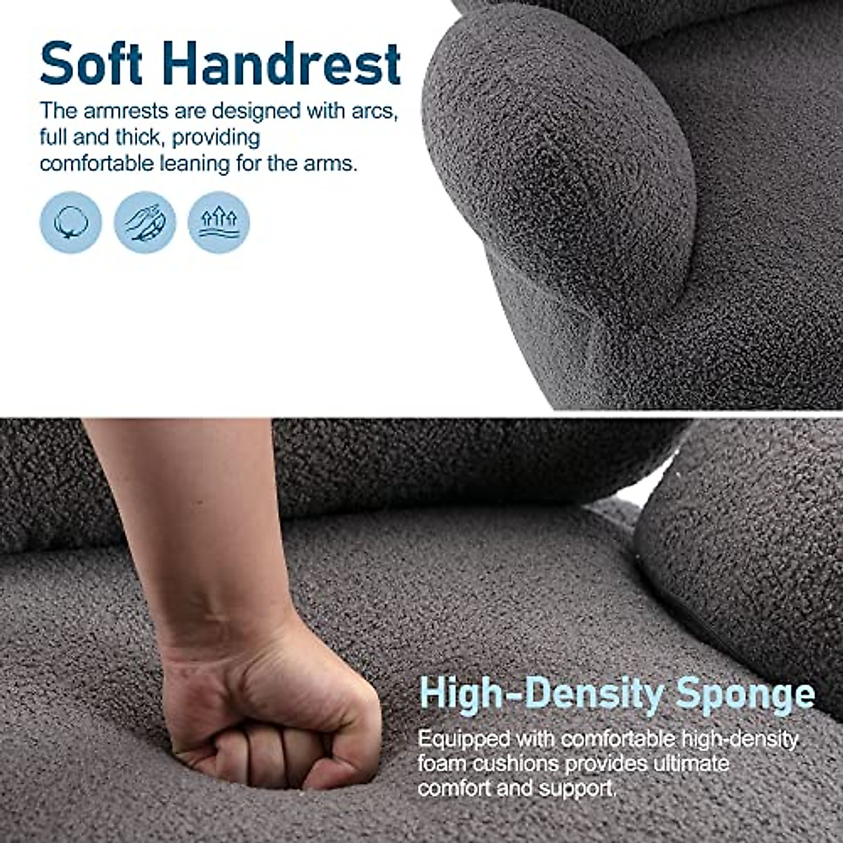 HAUSHECK Swivel Barrel Chair, Black