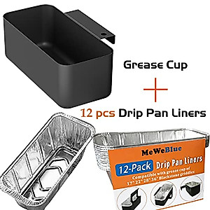 Grease Catcher for Blackstone Griddle with 12 Pack Blackstone Grease Cup Liners, Griddle Accessories Kit