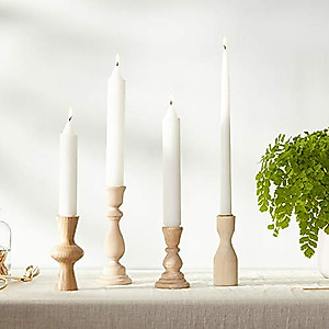 Root Candles 519147 Unscented Timberline Collenette 9-Inch Dinner Candles, 4-Count, White