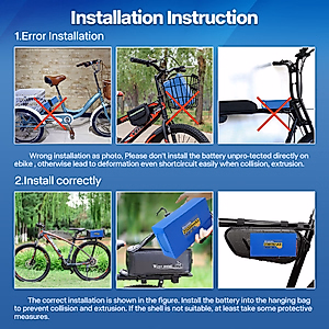 Airuxuan 48V Battery 48V Ebike Battery 20Ah Electric Bike Battery 48V Lithium Battery with 2A Charger, T-Plug, XT60 Connector and BMS for 250-1000W Electric Bicycles Motor/Ebike Kit