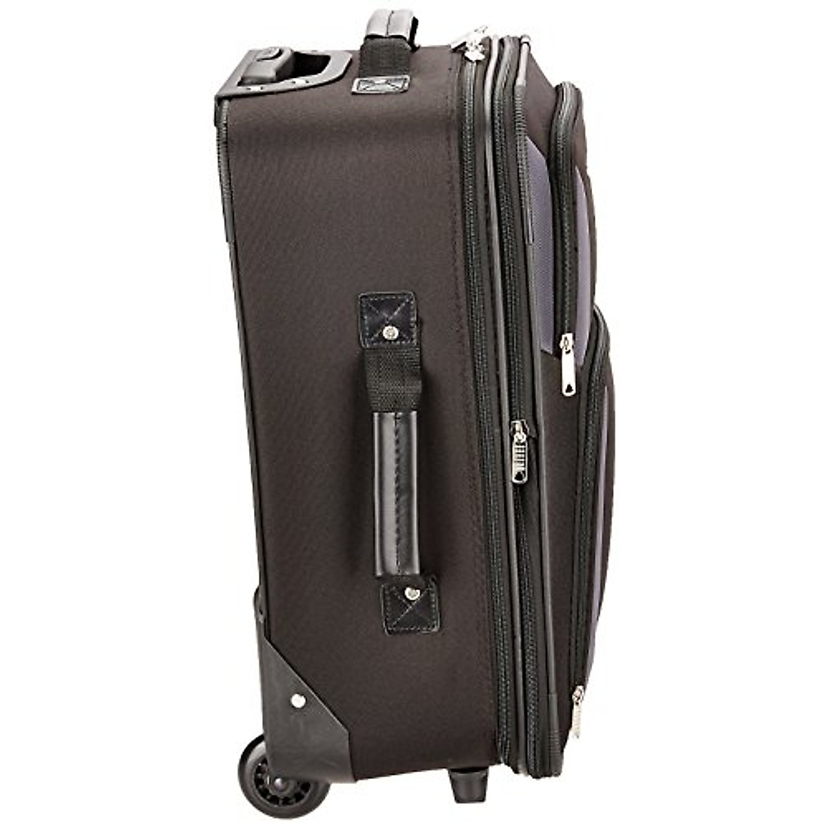 Rockland Fashion Softside Upright Luggage Set, Black/Gray, 2-Piece (14/19)