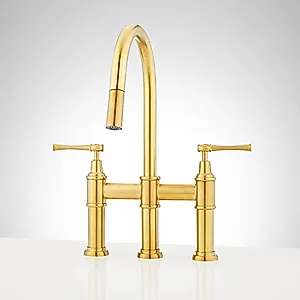 Signature Hardware 950466 Hurston 1.8 GPM Double Handle Bridge Pull-Down Kitchen Faucet