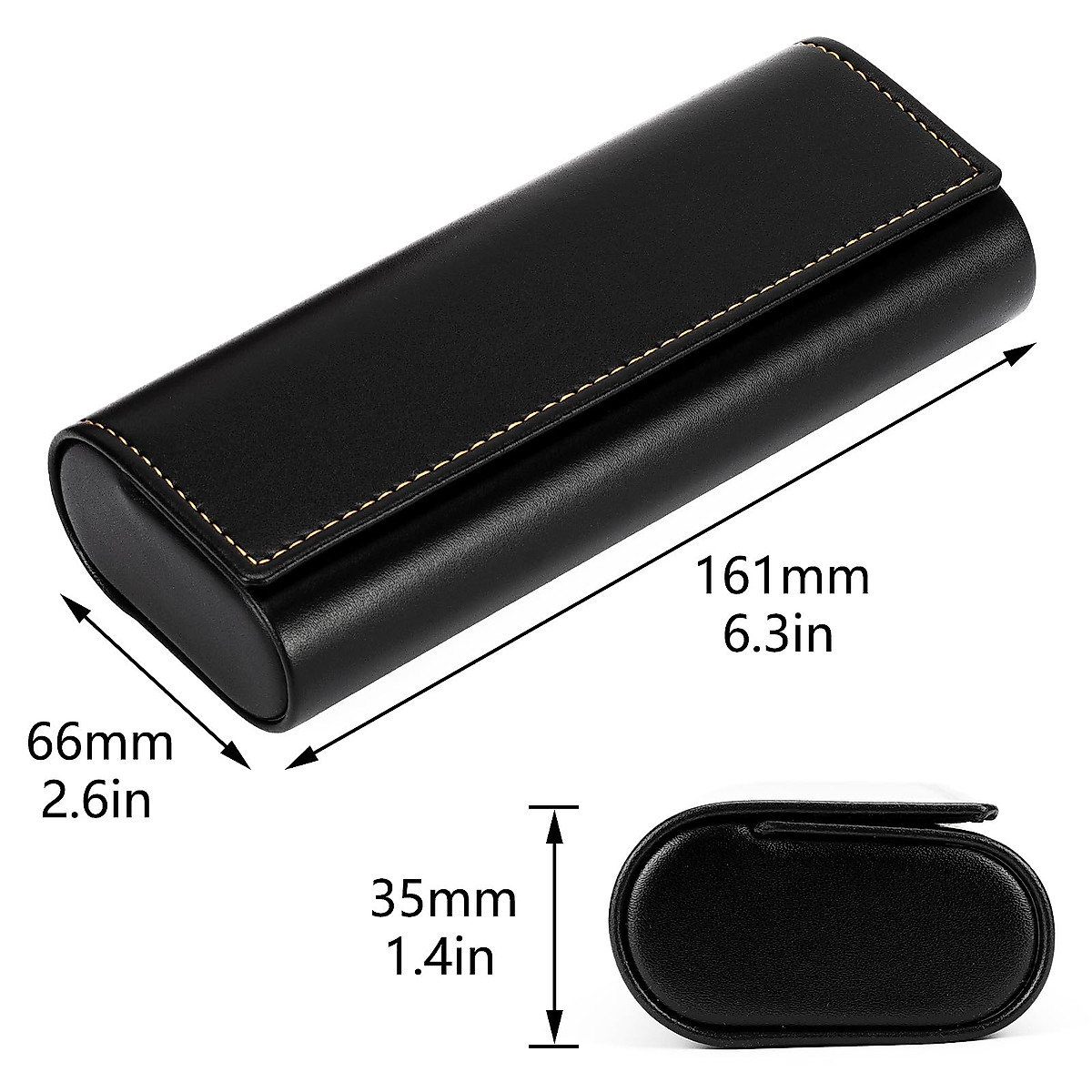 Vemiss Hard Shell Eyeglasses Case Lightweight Portable Case for Women,Men (Z-Black)