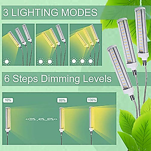 Abonnyc Grow Light for Indoor Plants with 47''inch Stand Plant Lights Full Spectrum Timer for Seedlings, 3 Switch Modes,15-47 inch Adjustable Tripod Stand & Gooseneck