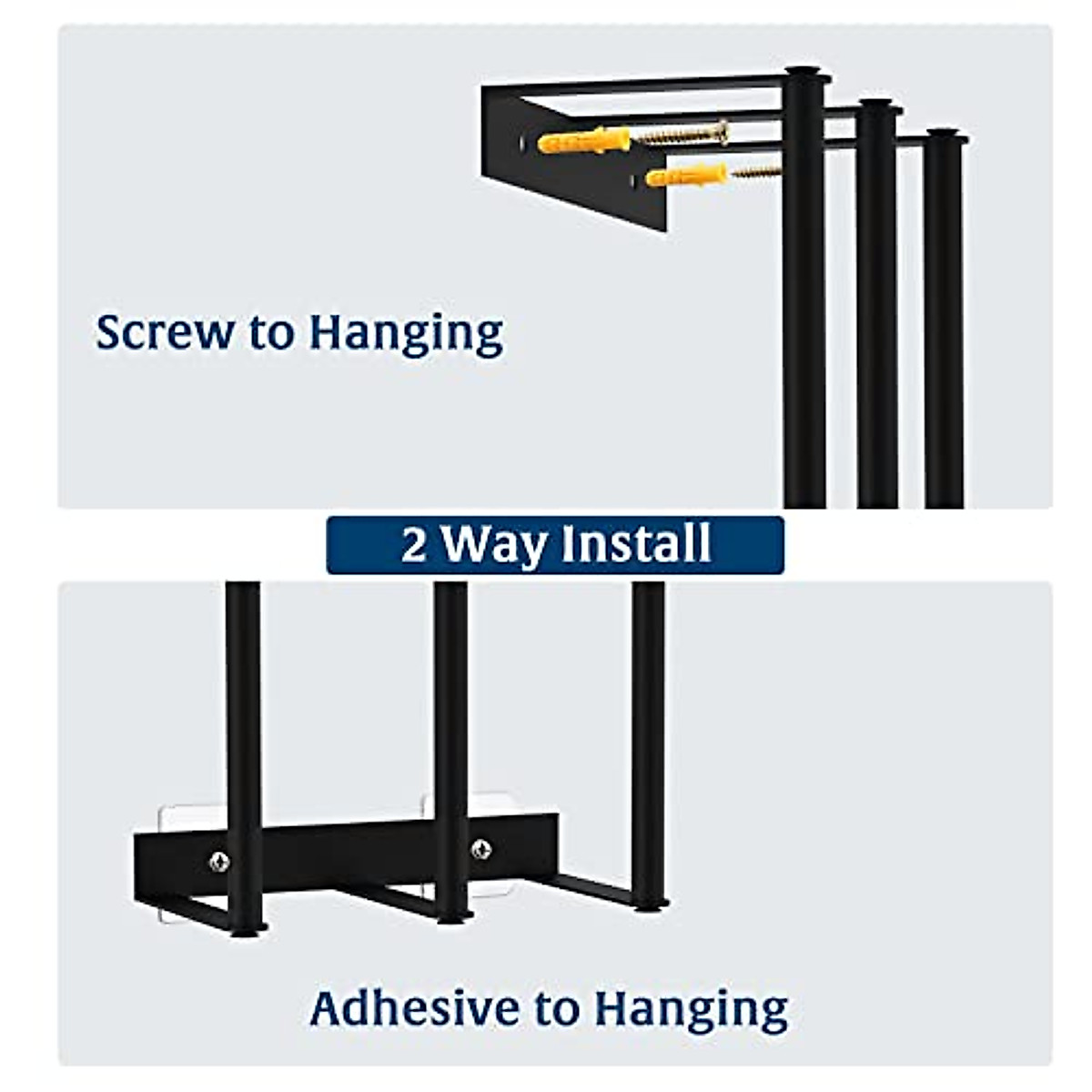 Towel Racks for Bathroom, EFOBO 3 Bar Wall Mounted Towel Holder, Waterproof Heavy Duty Towel Storage, for Folded Large Rolled Towel Washcloths, No Drilling(30x8.6x4.8 in)