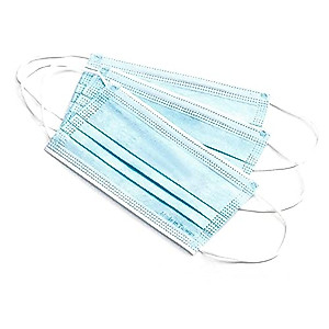 ValuMax 5630E-SB Ultra-3-In-1 Sensitive Disposable Earloop Face Masks, Cellulose Inner Layer, High Filtration, Sky Blue, Box of 50