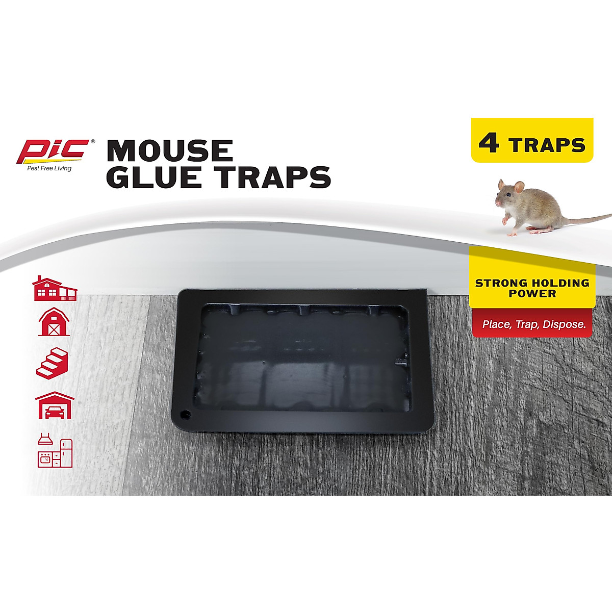 Pic GT4 Glue Mouse Tray, 4-Pack