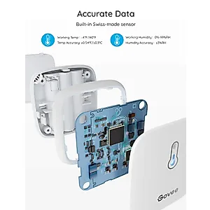Govee Bluetooth Hygrometer Thermometer, Temperature Gauge Humidity Meter, App Alerts, Free Data Export Storage, Up to 500 Days Battery Life, 230ft Connecting Range for Humidor, Greenhouse