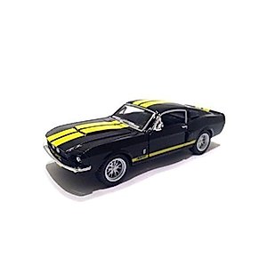 KiNSMART 1967 Ford Shelby Mustang GT500 Black 1:38 Scale 5 Inch Die Cast Model Toy Race Car w/Pullback Action