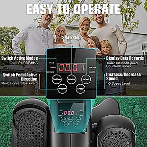 ANCHEER Under Desk Elliptical Machine, Leg Exercise Pro Machine Pedal Exerciser for Seniors as Seen on TV Portable Leg Exerciser While Sitting with Massage Pedal (Black)