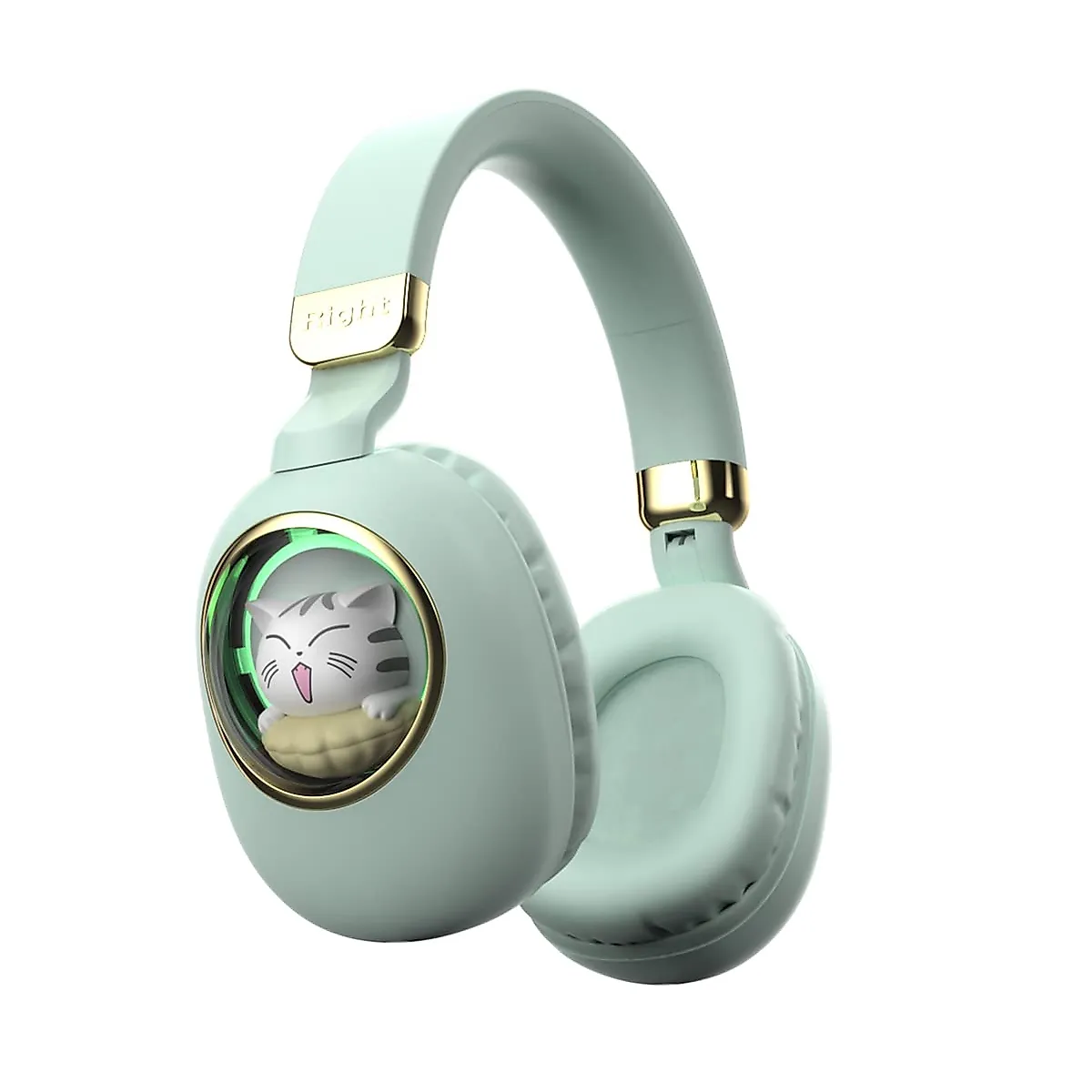 Girls Green Gaming Headset with Microphone - Wired & Wireless Noise Cancelling Over Ear Headphones for Kids & School - Bluetooth Earbuds
