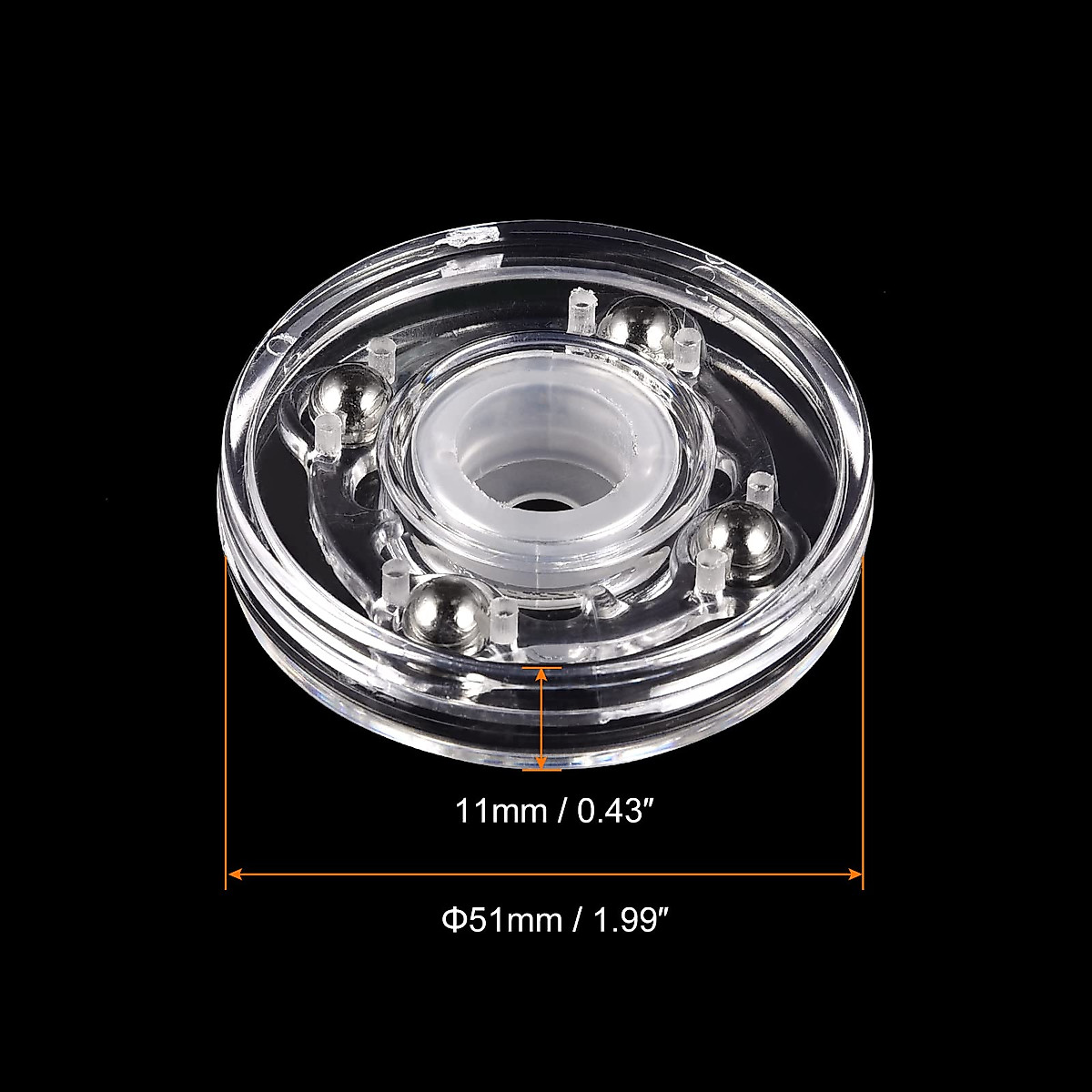 MECCANIXITY 2inch Rotating Swivel Stand with Steel Ball Bearings Lazy Susan Base Turntable for Kitchen Corner Cabinets, Clear Pack of 4