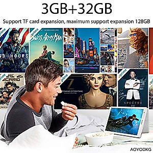 AOYODKG Android Tablet 8 Inch, Android 10 Tablets, 3GB RAM +32GB ROM, Quad Core,1280x800 HD IPS Display, WiFi Version Reading Tablet PC, Bluetooth 5.0, TF 128G Expansion [AYO-Silver]