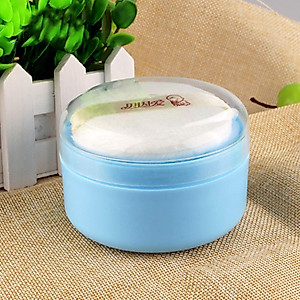 Powder Puff 2 Pcs Powder Puff Case Portable Empty Body Powder Container Dispenser Case with Sifter and Powder Puffs for Infant Baby Newborn Baby Puffs