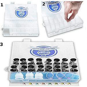 Aleeza Cake Wonders Get FROSTED! Piping Bags and Tips Set – 100 pcs Cake Decorating Kit with 40 Frosting Bags, 48 Icing Tips and Design Chart. Pastry, Cookie, Cupcake and Cake Decorating Supplies