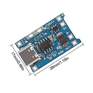 AITRIP 10pcs TP4056 Type-c USB 5V 1A 18650 Lithium Battery Charger Module Charging Board with Dual Protection Functions (10pcs TP4056 Type-c USB)