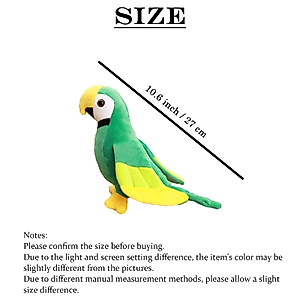 zhidiloveyou Parrot Stuffed Animal Plush Bird Stuffed Toy for Girls Boys (10.6 inch, Green)