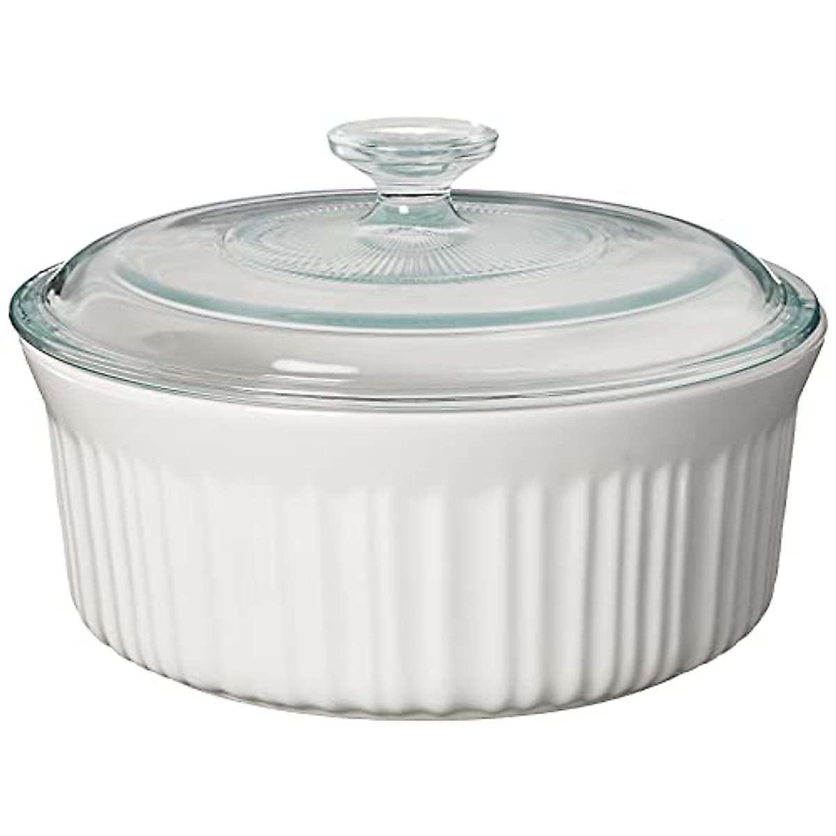 CorningWare French White 7-Pc Ceramic Bakeware Set with Lids, Chip and Crack Resistant Stoneware Baking Dish, Microwave, Dishwasher, Oven, Freezer and Fridge Safe