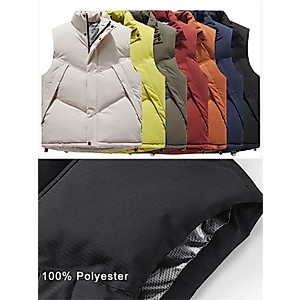 Winter Padded Vest Men Stand Collar Sleeveless Thick Warm Jackets Windproof Thermal Gilet Coats Bright EN8 XL
