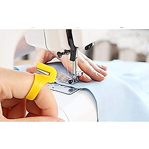 LARATH 15 Pieces Finger Knife Ring Plastic Quilting Thread Cutter Thimble Sewing Accessories Handcraft DIY Tool with Blade for Cutting Yarn, Fishing Line, Weaving, Mixed Color