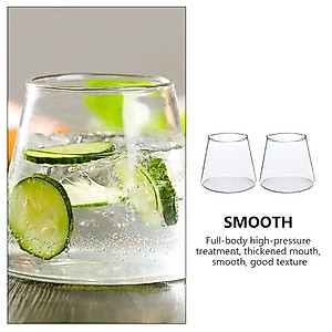 Yardwe 2 Pcs Mount Fuji Glass Cups, Transparent Mountain Shape Whiskey Glasses, Borosilicate Glass Mug for Milk Coffee Beer Whisky Cocktail (300 ml, 3.5 x 3.1 Inch)