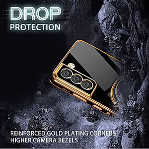 Buleens for Samsung Galaxy S21 FE Case with Astronaut Stand, Women Girls Galaxy S21 FE 5G Cases, Girly Cute 6D Outer Space Heart Pattern Phone Cover for S21 FE 6.4 Inch Black