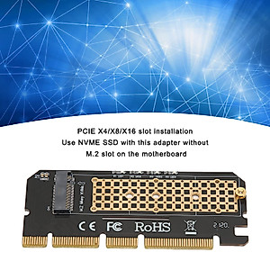 NVME Adapter, NVME to PCIE, M.2 NVME Key M SSD to PCIE X16 High Speed Access, Plug and Play Support M.2 NVME or Ahci SSD for Server Computer