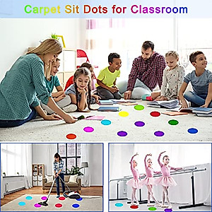 Colorful Classroom Sit Dots - 36 Durable Carpet Markers